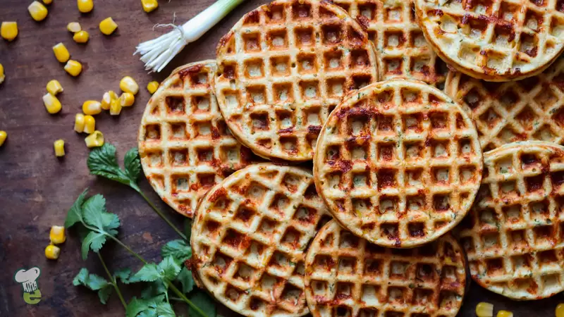 Heart Healthy Cheese Corn Waffles Recipe