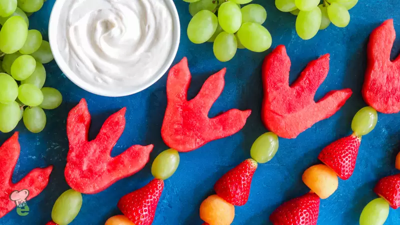 Heart Healthy Dinosaur Fruit Skewers Recipe