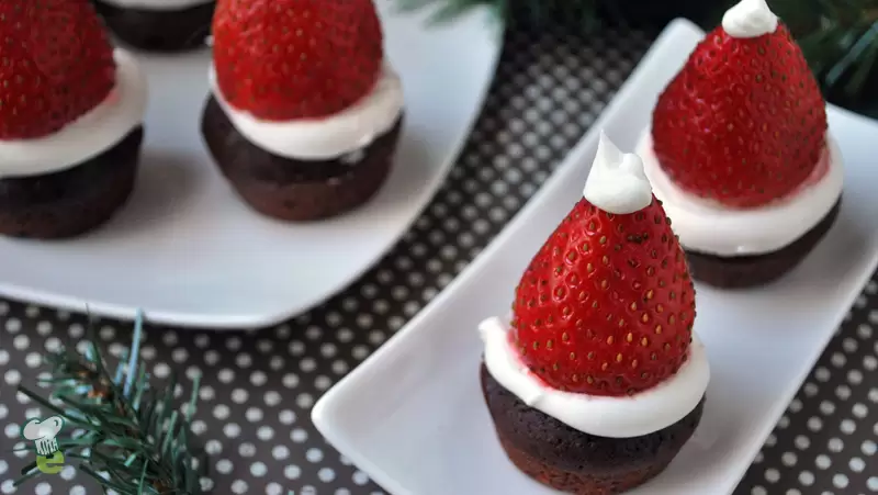 Heart Healthy Santa Hat Brownies Recipe