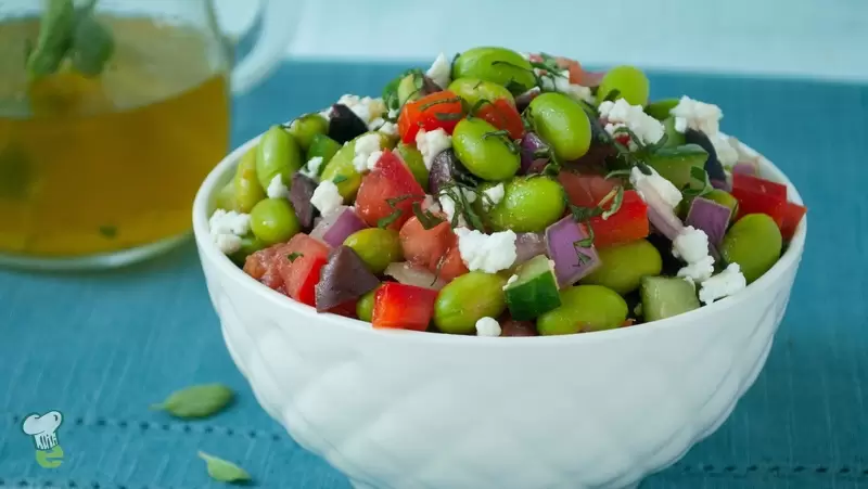 Heart Healthy Greek Edamame Salad Recipe