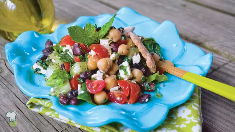 Heart Healthy Mediterranean Bean Salad Recipe