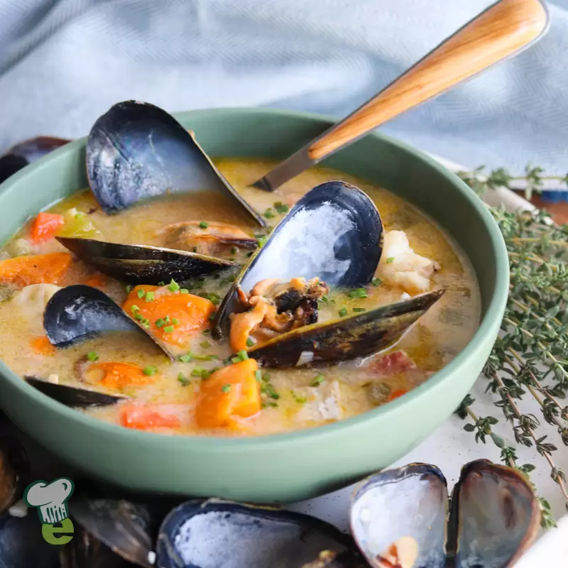 Creamy & Healthy Mussel Chowder Recipe | with Sweet Potato