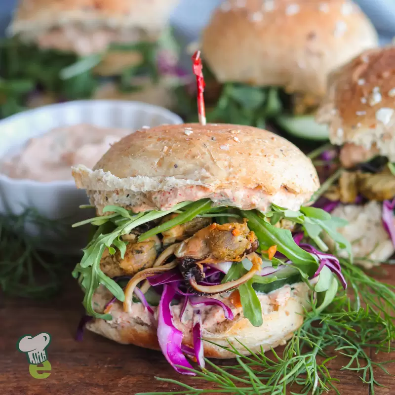 Heart Healthy Smoked Mussel Po' Boy Sliders