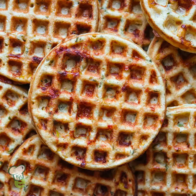 Heart Healthy Cheese Corn Waffles